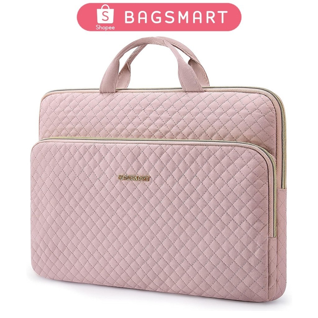 BAGSMART 13.3 inch Laptop Sleeve Quilted Lightweight Laptop Bag Durable ...
