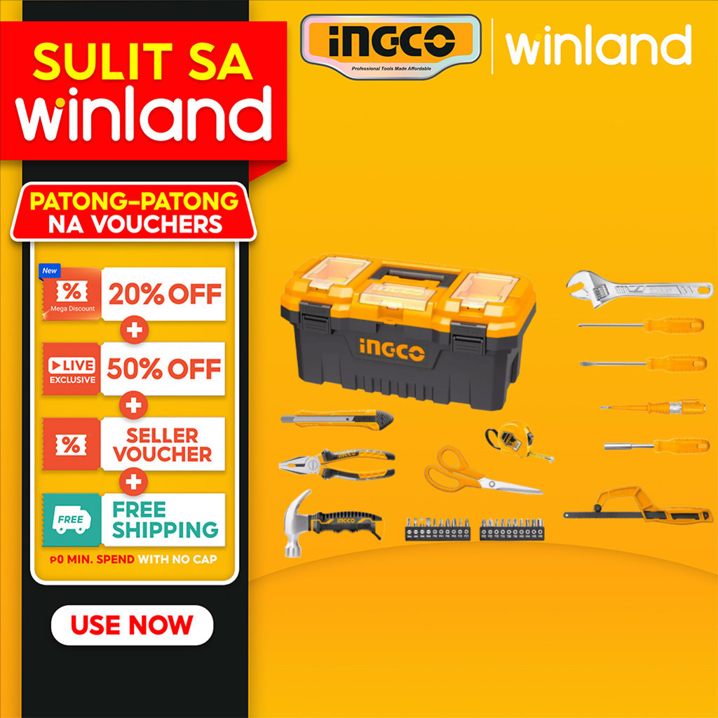 Ingco by Winland 32pcs Handtools Set with 17" Tool Box HKTHP10321 ING ...