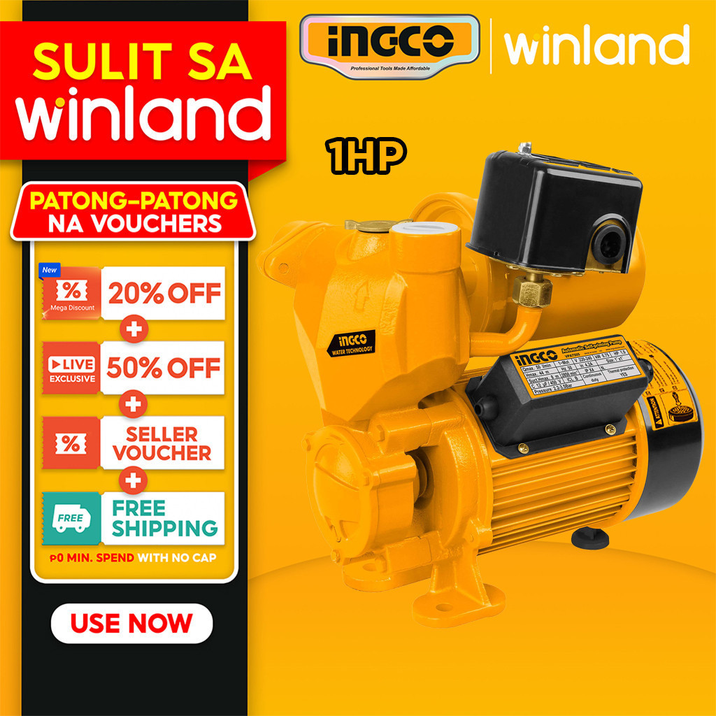 Ingco by Winland Self-Priming Peripheral Pump 1.0HP 750W VPA7505-5 ING ...