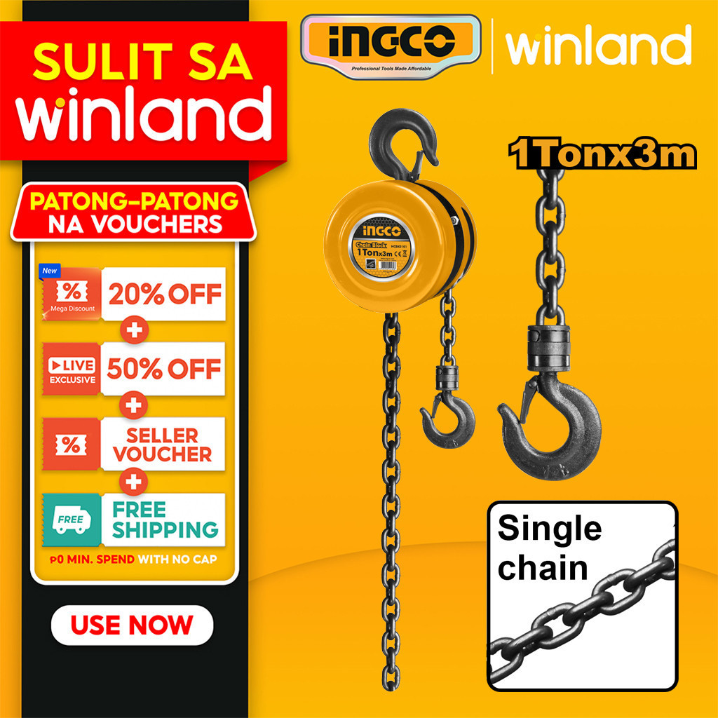 Ingco by Winland 1 Tons Chain Block HCBK0101 ING-HT | Shopee Philippines
