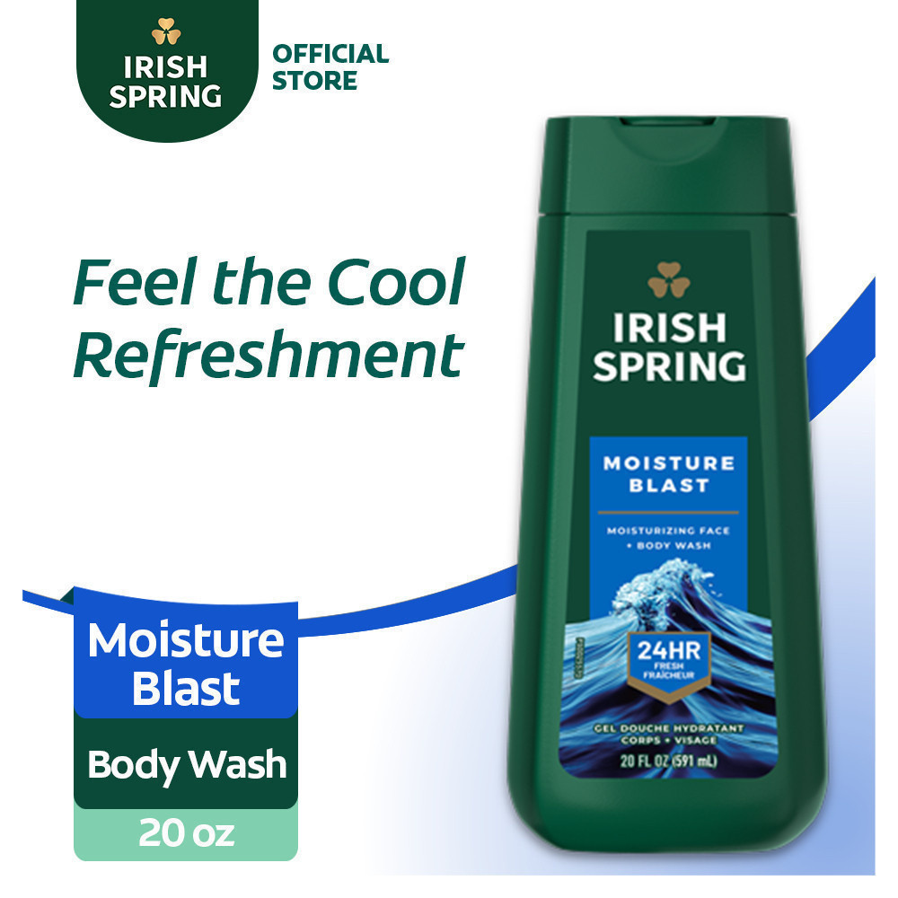 Irish Spring Moisture Blast Face & Body Wash - 24-Hour Freshness, 20oz ...
