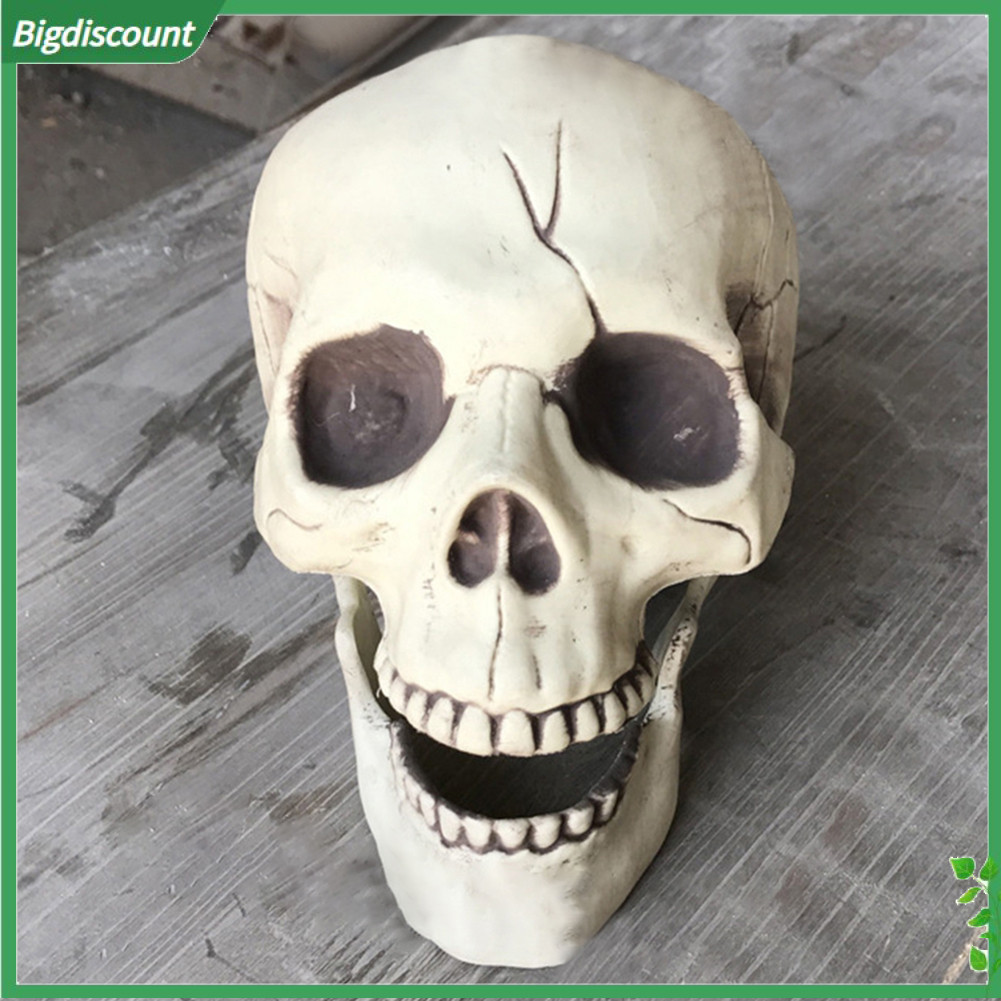 Creepy Plastic Open Mouth Skull Skeleton Haunted House Decor Halloween ...