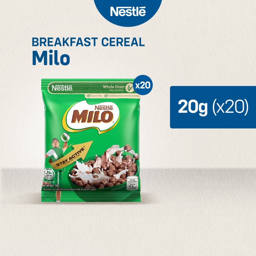 Milo Breakfast Cereal 20g - Pack of 20 | Shopee Philippines