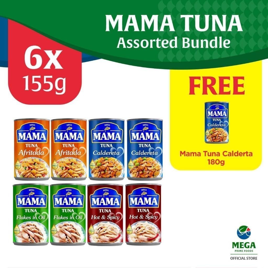 MAMA Tuna Bundle Pack by 8 + 1 FREE Mama Tuna Flakes in Oil | Shopee ...