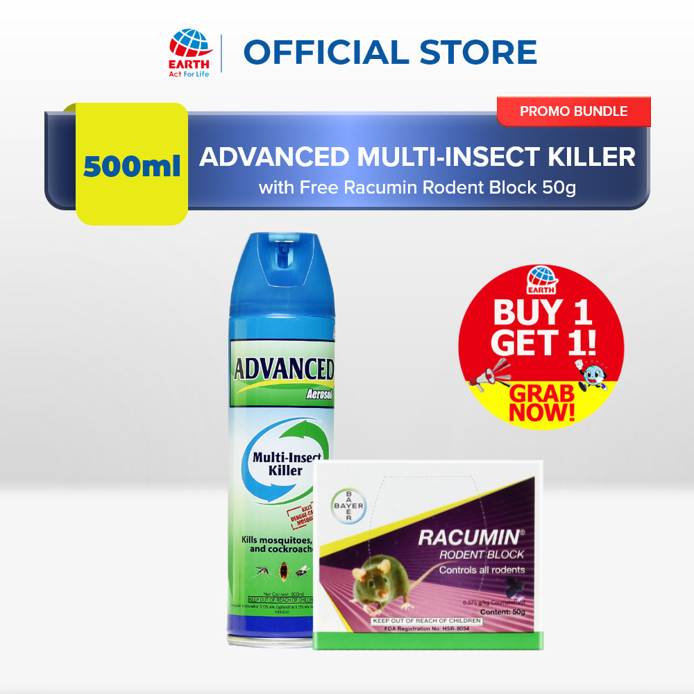 Advanced Multi-Insect Killer 500mL with Free Racumin Rodent Block 50g ...