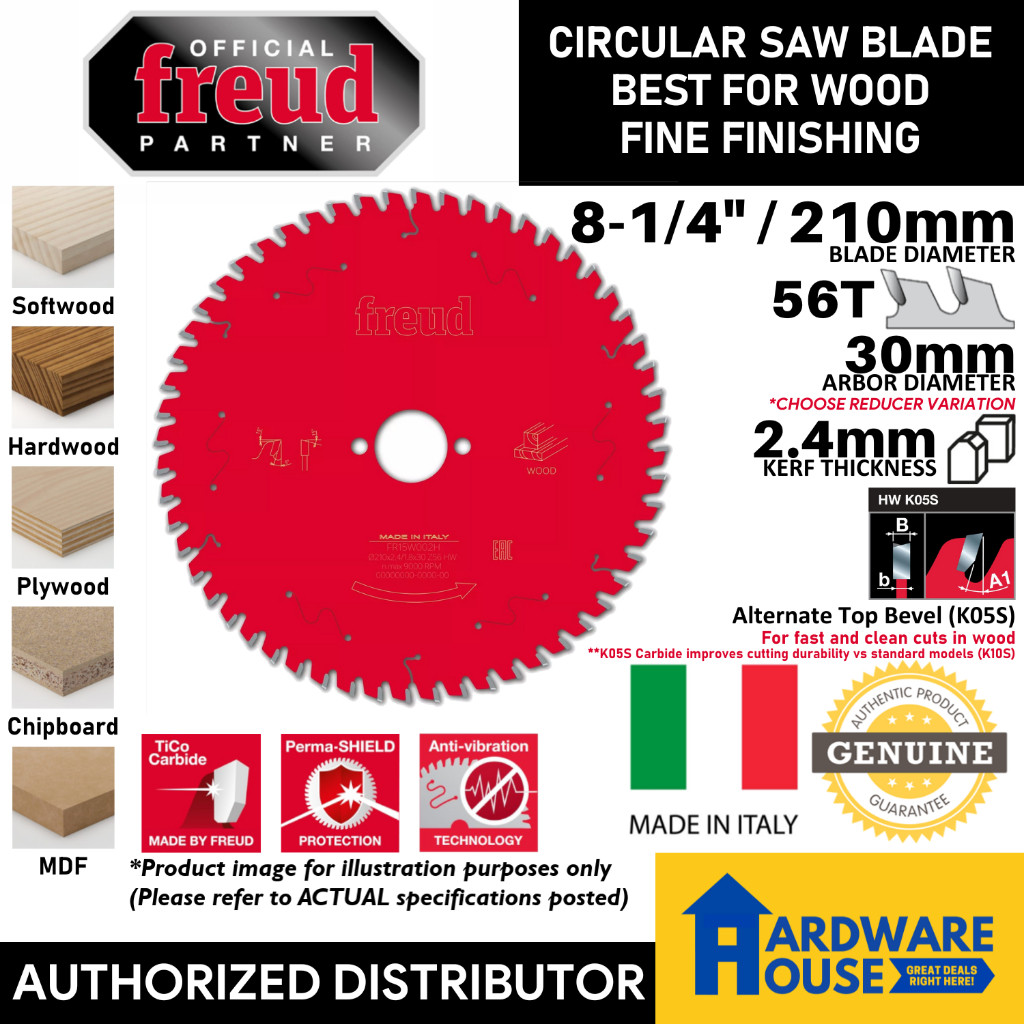 ORIGINAL FREUD 8-1/4" 56T Best For Wood Fine Finish Carbide Circular ...