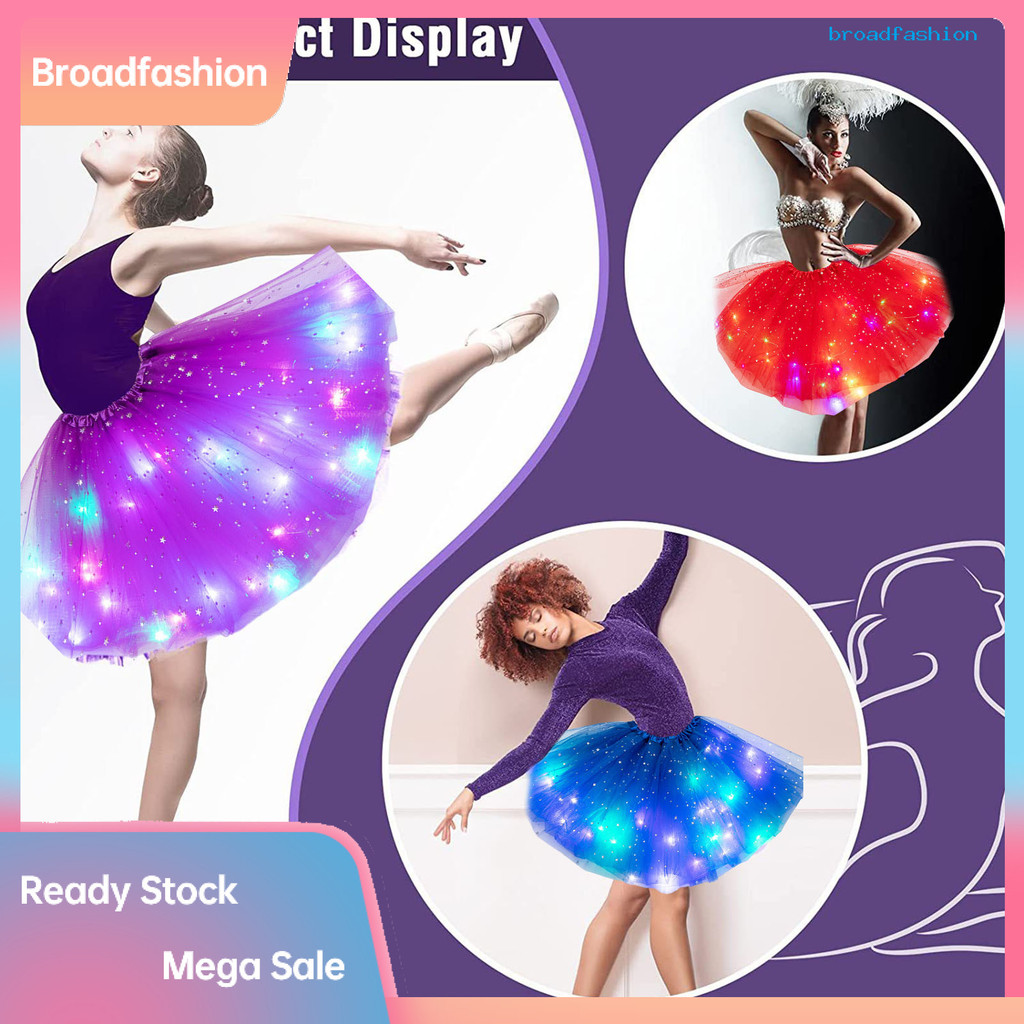 Led Skirt Light Up Mesh Performance Skirt Shine Bright in Women's Led ...