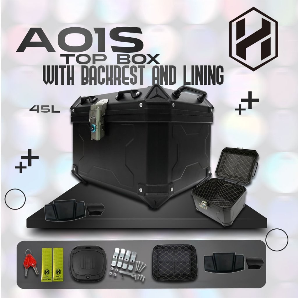 HNJ A01S Motorcycle Compartment 45 Liters Top Box Motorcycle Top Box ...