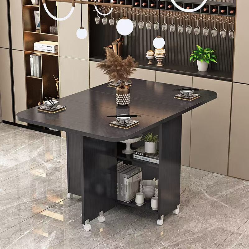 Folding table, movable wheels, space-saving rectangular multi ...