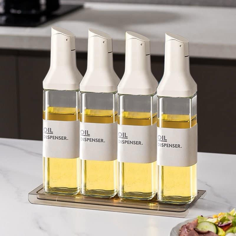 Glass Oil Jar Automatic Open Oil Bottle Seasoning Container Leakproof ...