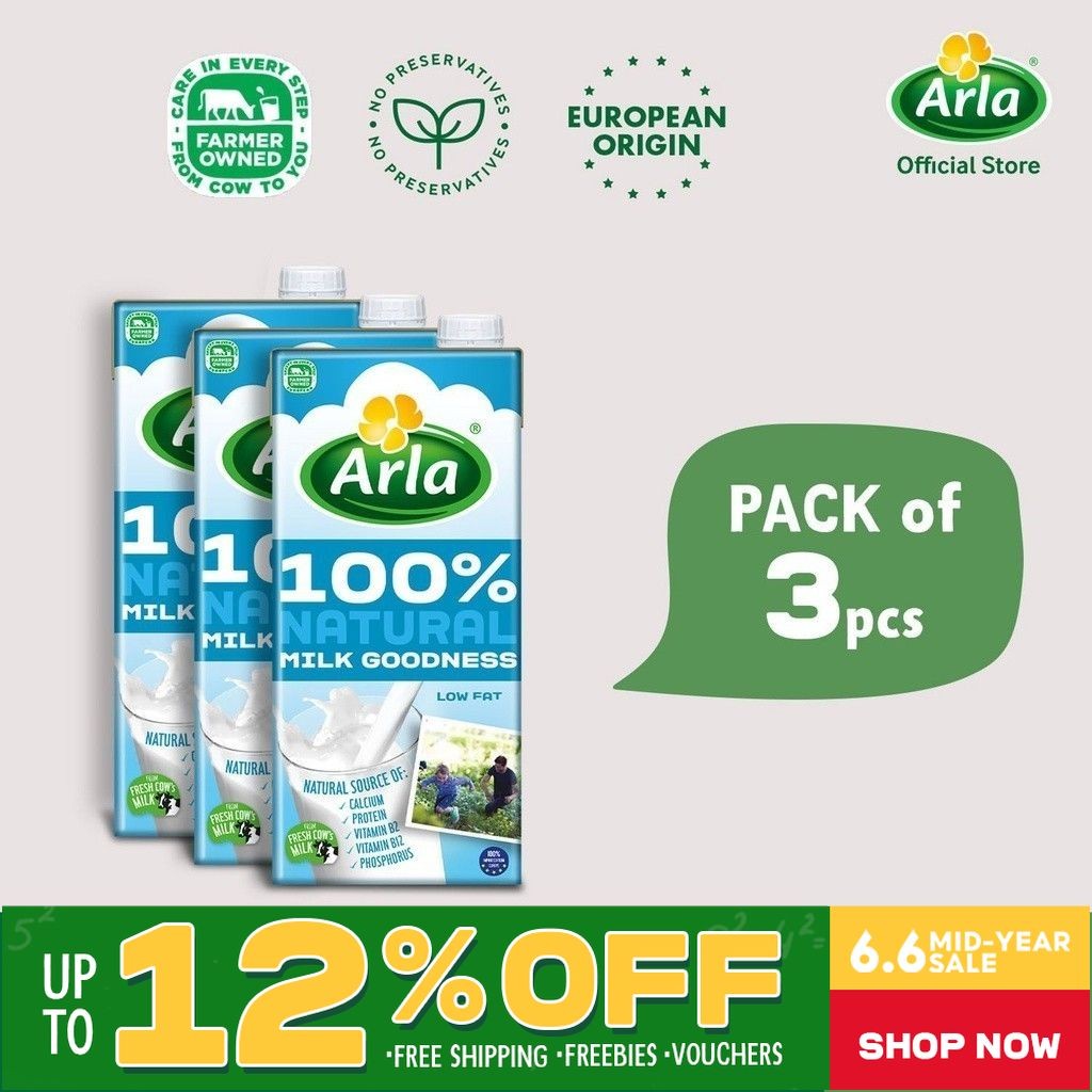 Arla Low Fat Milk 1L 3-Pack | Shopee Philippines