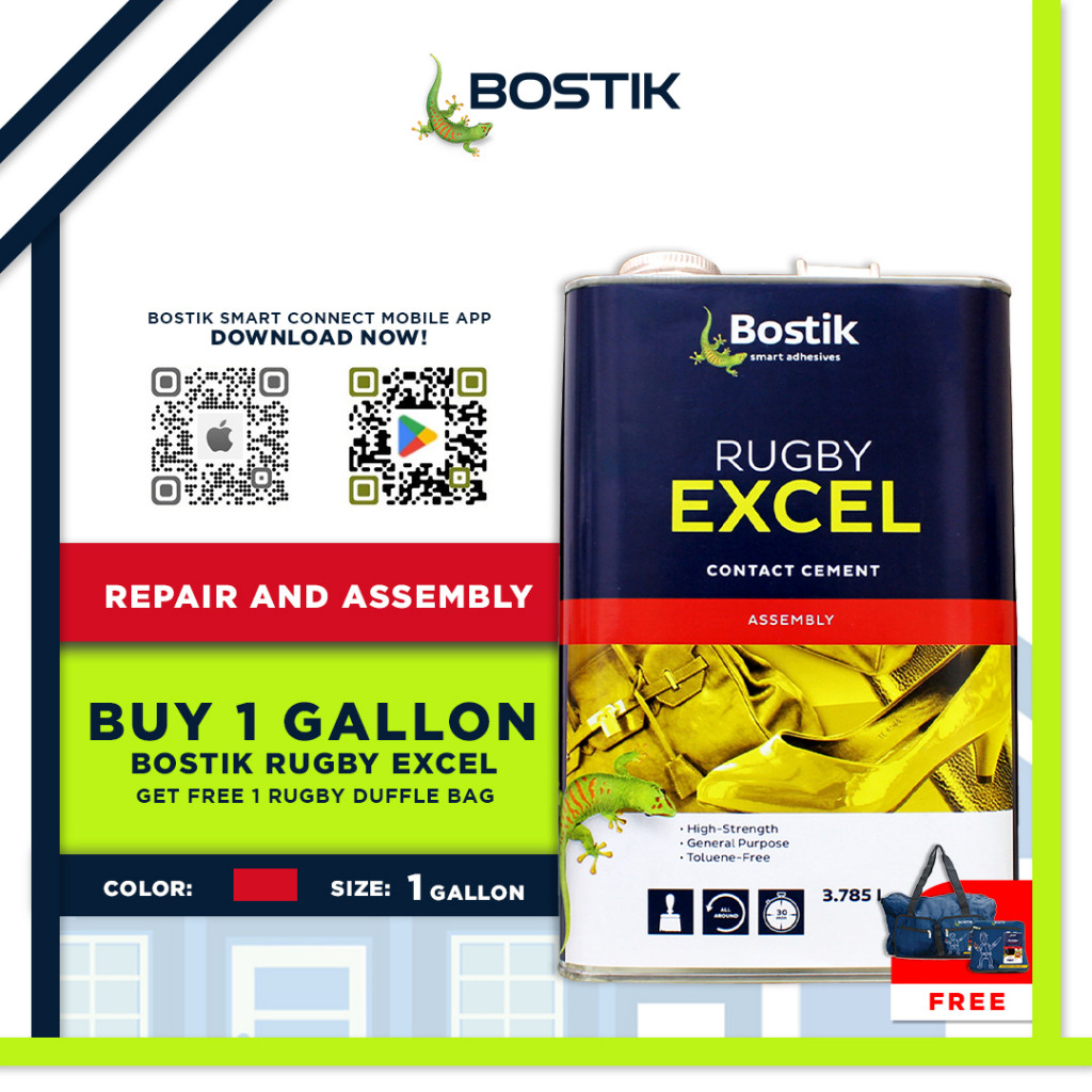 Buy 1 Gallon Bostik Rugby Excel Get Free 1 Rugby Duffle Bag | Shopee ...
