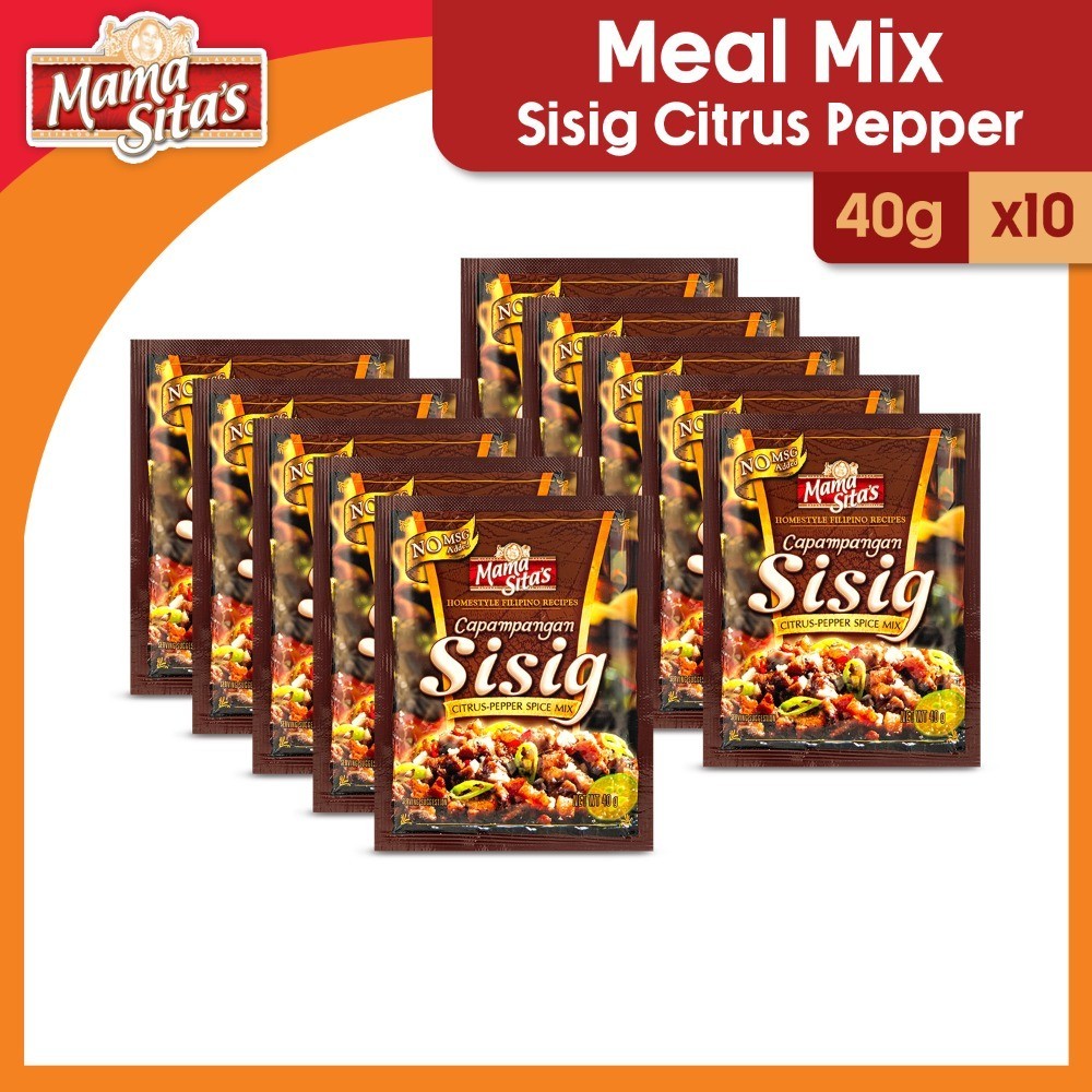 Mama Sita's Meal Mix Sisig Citrus Pepper Spice 40g X 10 | Shopee ...