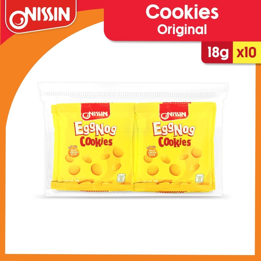 Nissin Eggnog Cookies 18g x 10 | Shopee Philippines