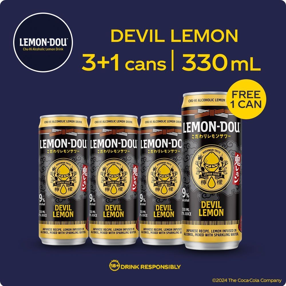 Lemon-Dou Devil Lemon 330mL 9% Alcohol Chu-hi - Pack of 4 | Shopee ...
