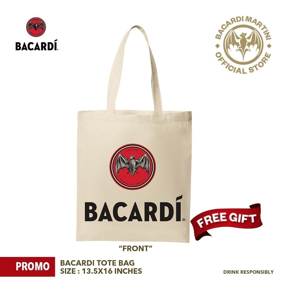 [GWP-NOT FOR SALE] White Bacardi Tote Bag ( Size: 13.5 x 16 Inches ...