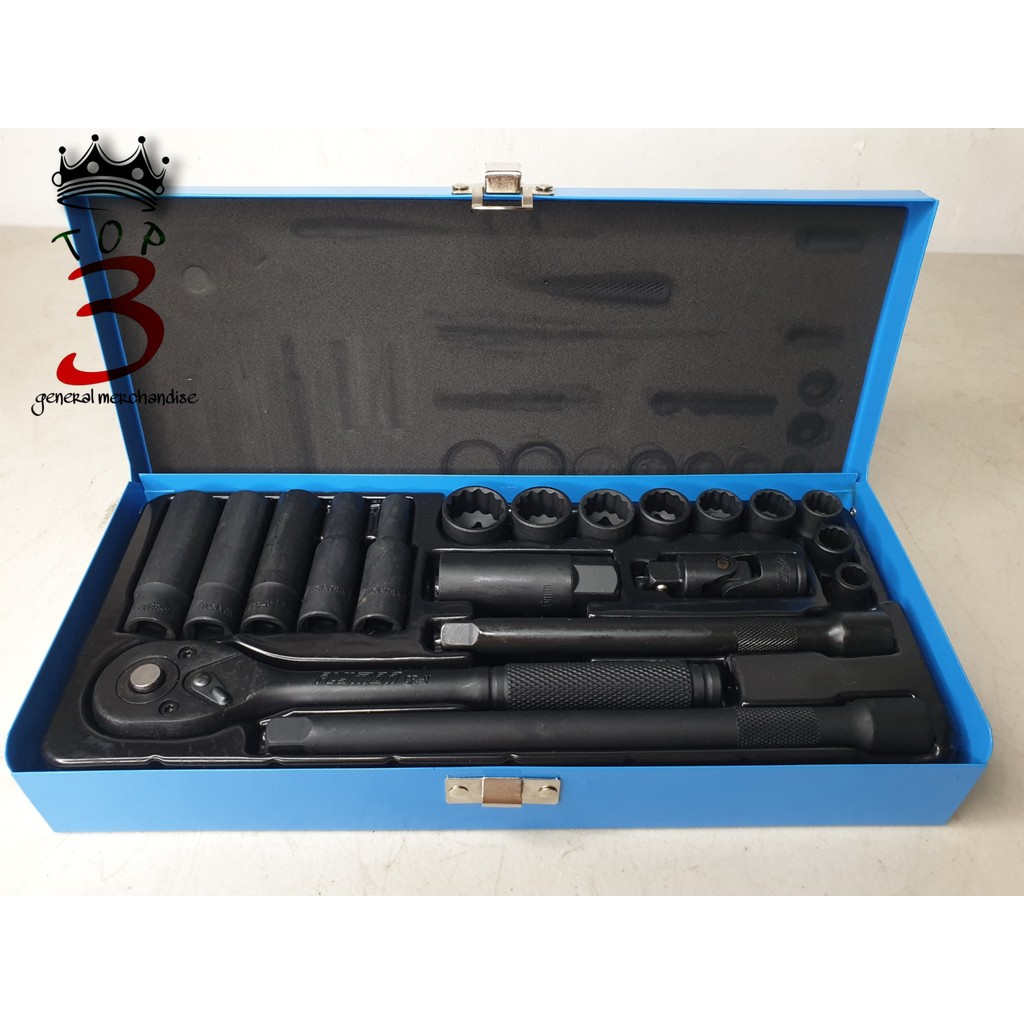 Flyman 19pcs 3/8 Drive Socket Set (Flower Type) | Shopee Philippines