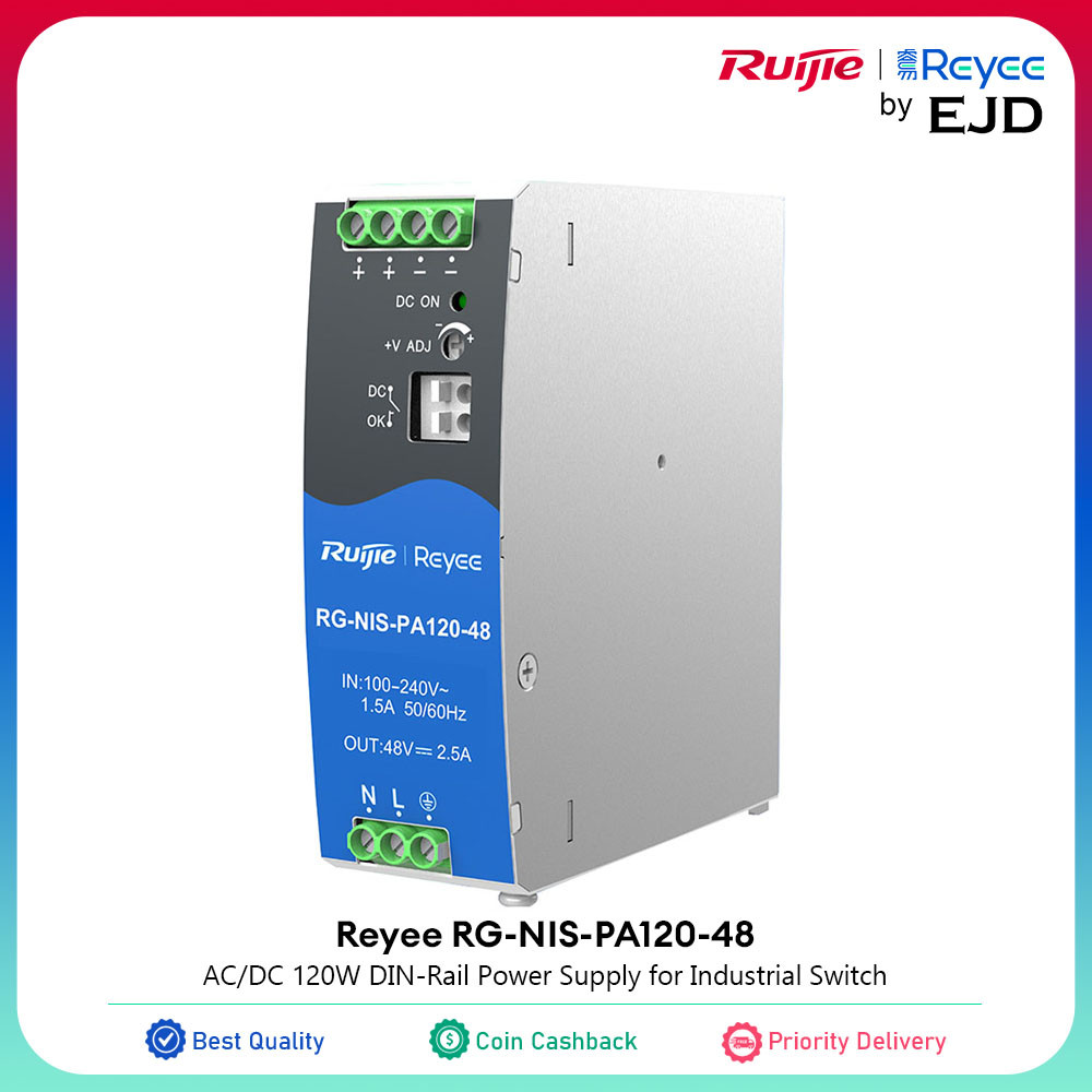 Reyee RG-NIS-PA120-48 AC/DC 120W DIN-Rail Power Supply for Industrial ...