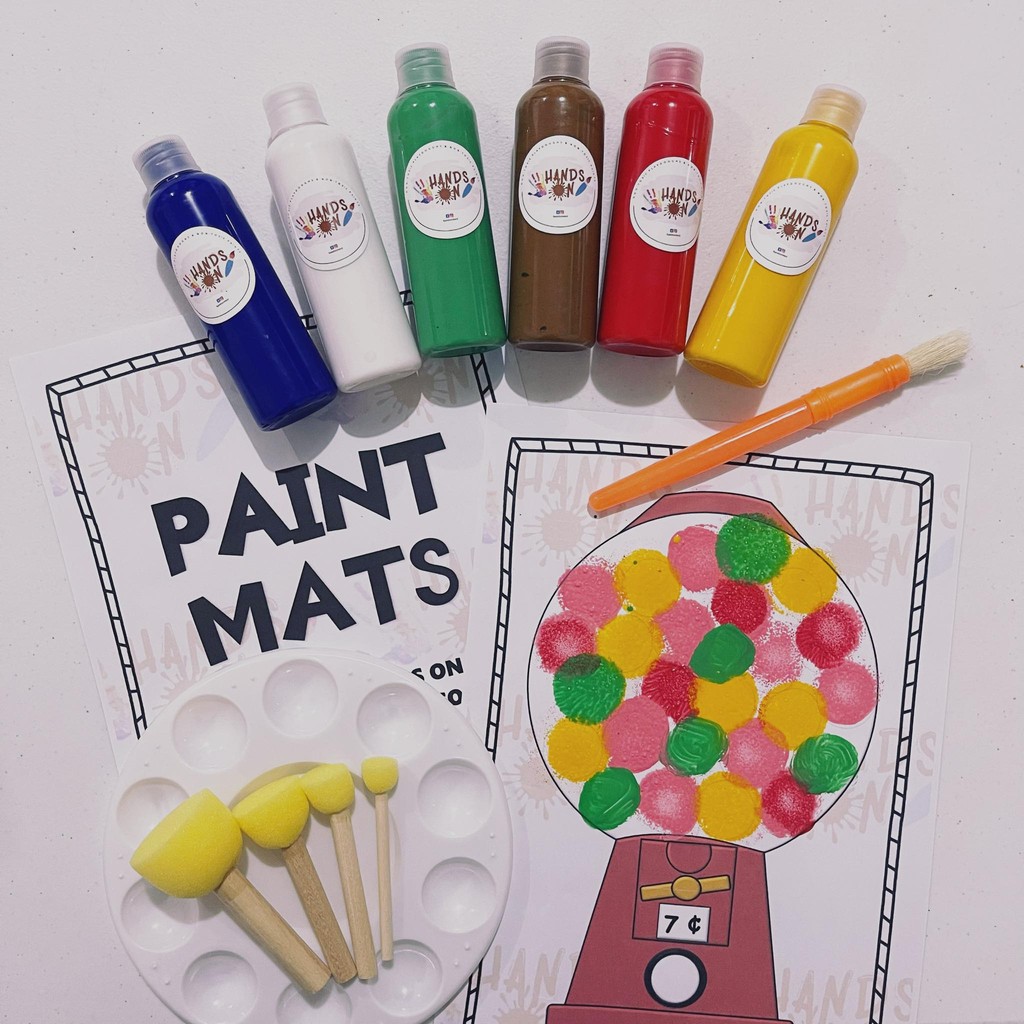 CIRCLE SPONGE PAINT GIFT SET Nontoxic Washable Tempera Paints Art Craft ...