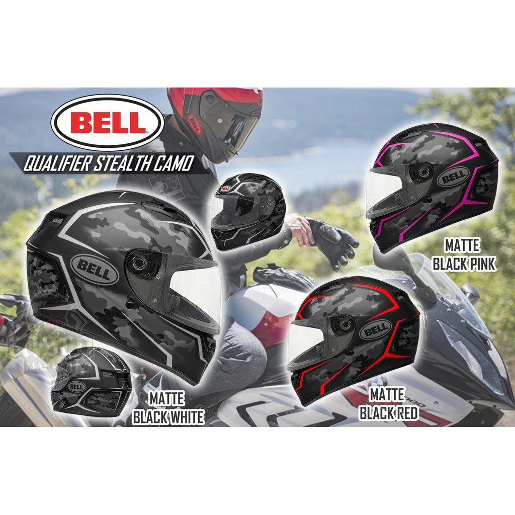 BELL PS QUALIFIER STEALTH CAMO FULL FACE SINGLE VISOR MOTORCYCLE HELMET ...