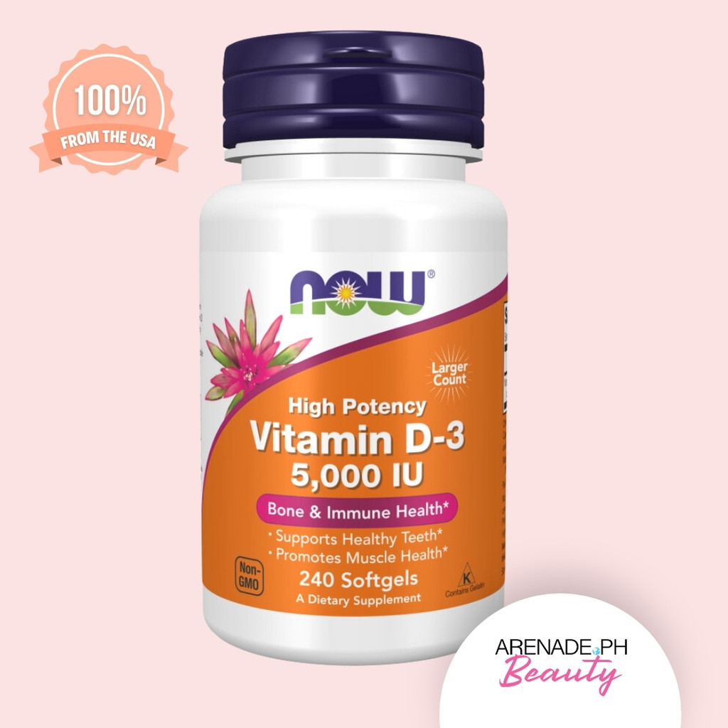 Now Foods High Potency Vitamin D-3, 5,000 IU, 240 Softgels | Shopee Philippines