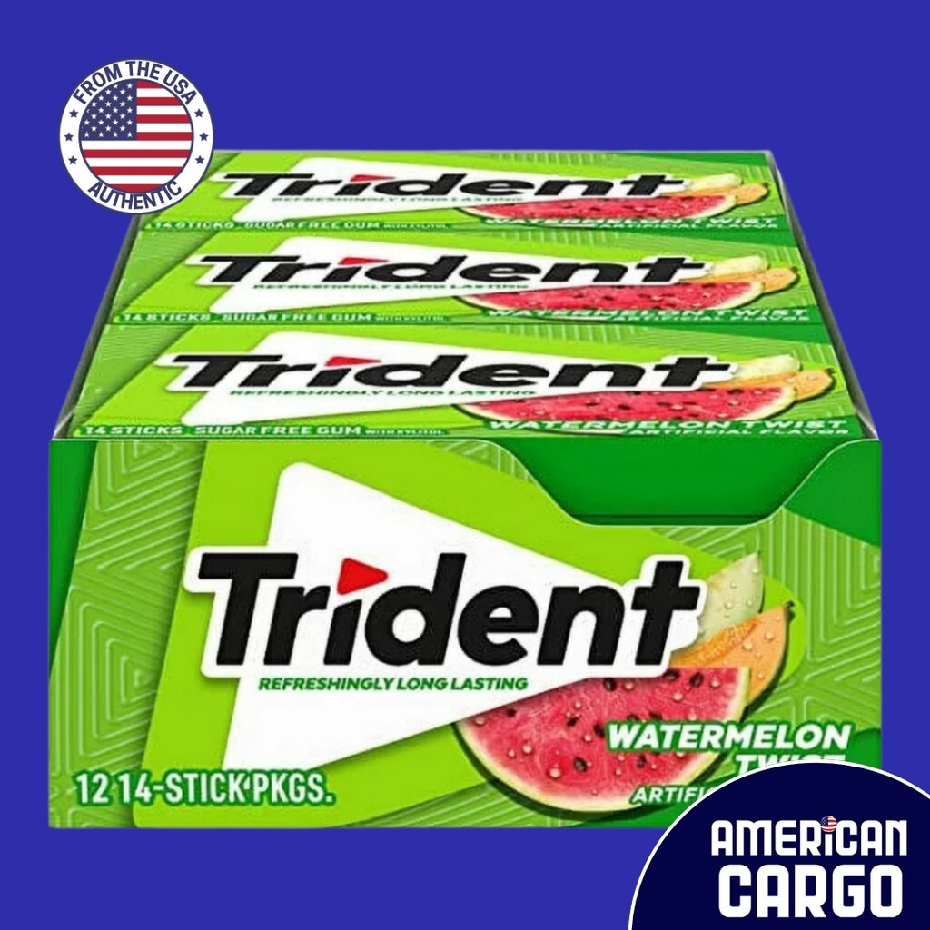 Trident Watermelon Twist Sugar-Free Gum, 12 Packs | Shopee Philippines