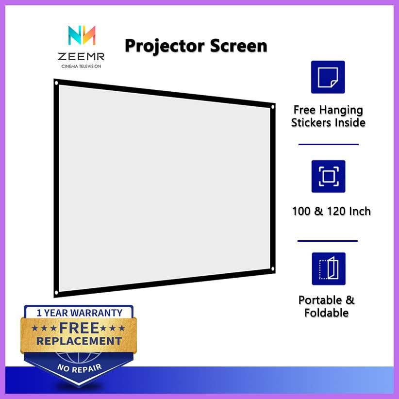 ZEEMR$jF?Projector+r.Screen)f)100/120}K)Inch | Shopee Philippines
