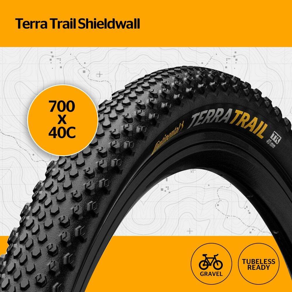 Continental Terra Trail ShieldWall Black/Black Foldable Ready Tire 28" | 700 x 40C | 28 x 1.50 ...