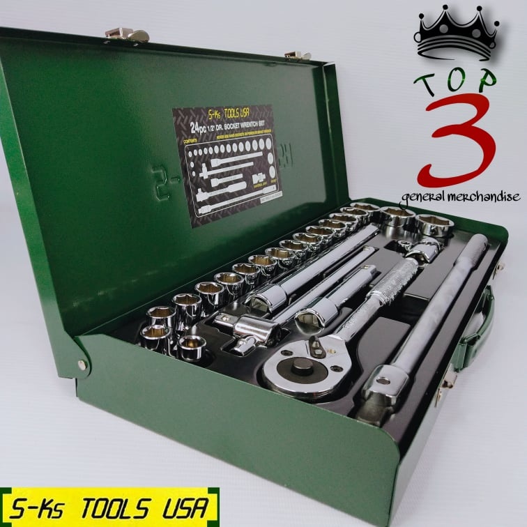 S-ks 24 Pcs. 1/2 Drive Socket Wrench Set 6 Point (Hex Type) | Shopee Philippines