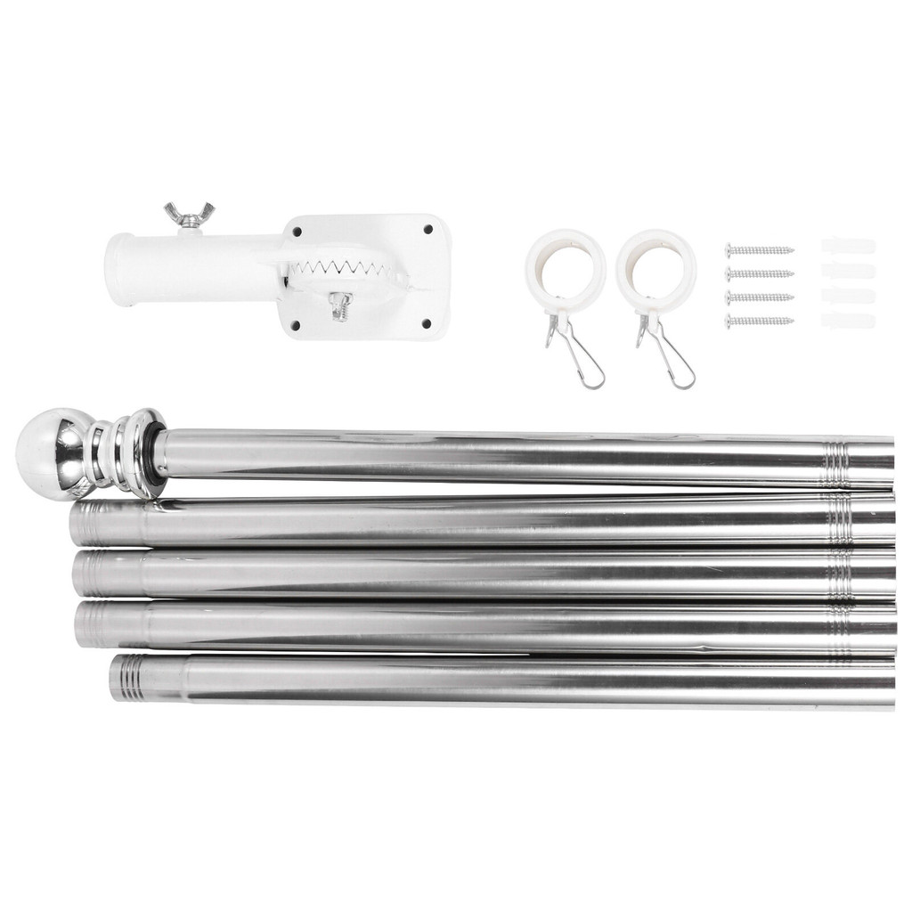 1 Set 18 Meter Flag Pole with Flag Pole Holder Kit Wall Mount Flagpole ...