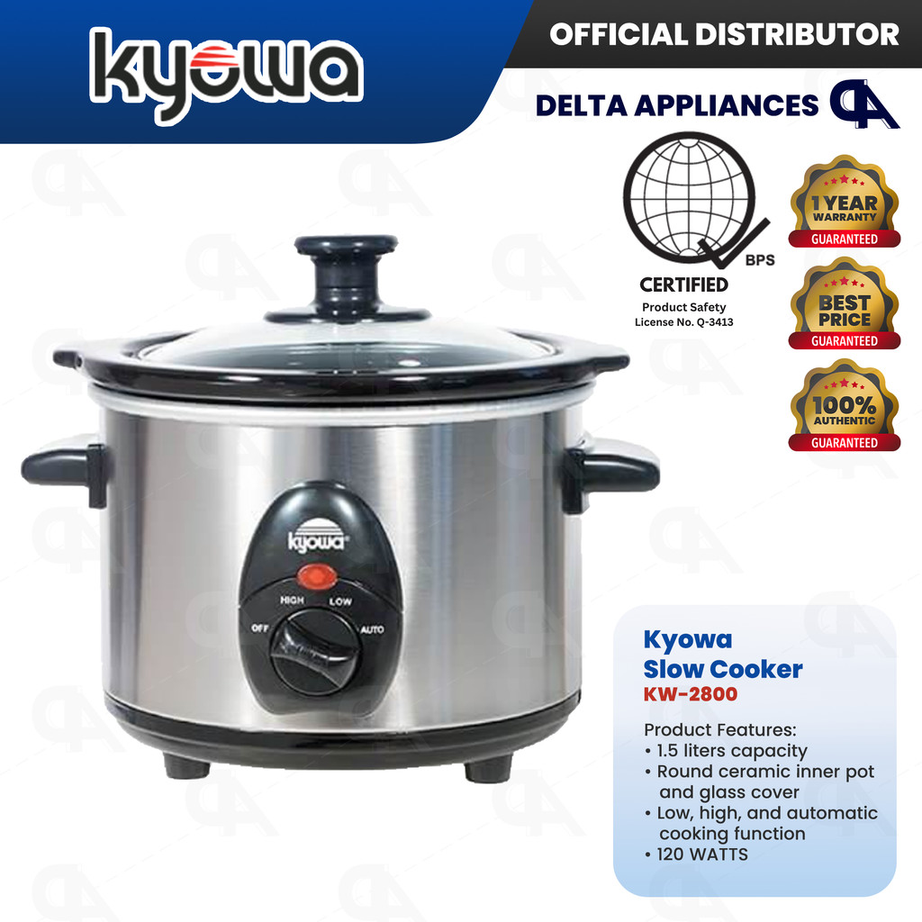 Kyowa Slow Cooker Round 1.5L Heavy Duty Ceramic Pot Original w/ 1 Year ...