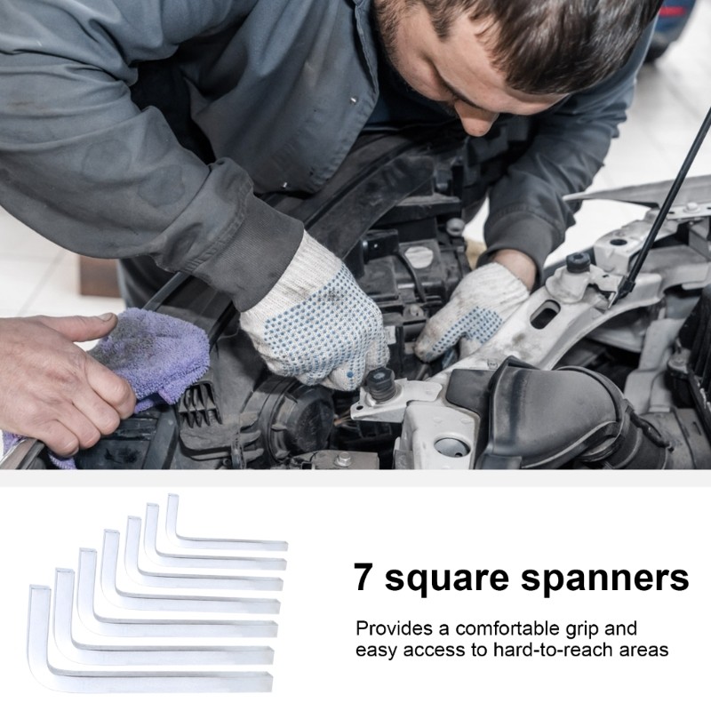 7PCS 3/4/5/6/7/8/10mm L shaped Wrench Key Set Square Head Key Wrench ...