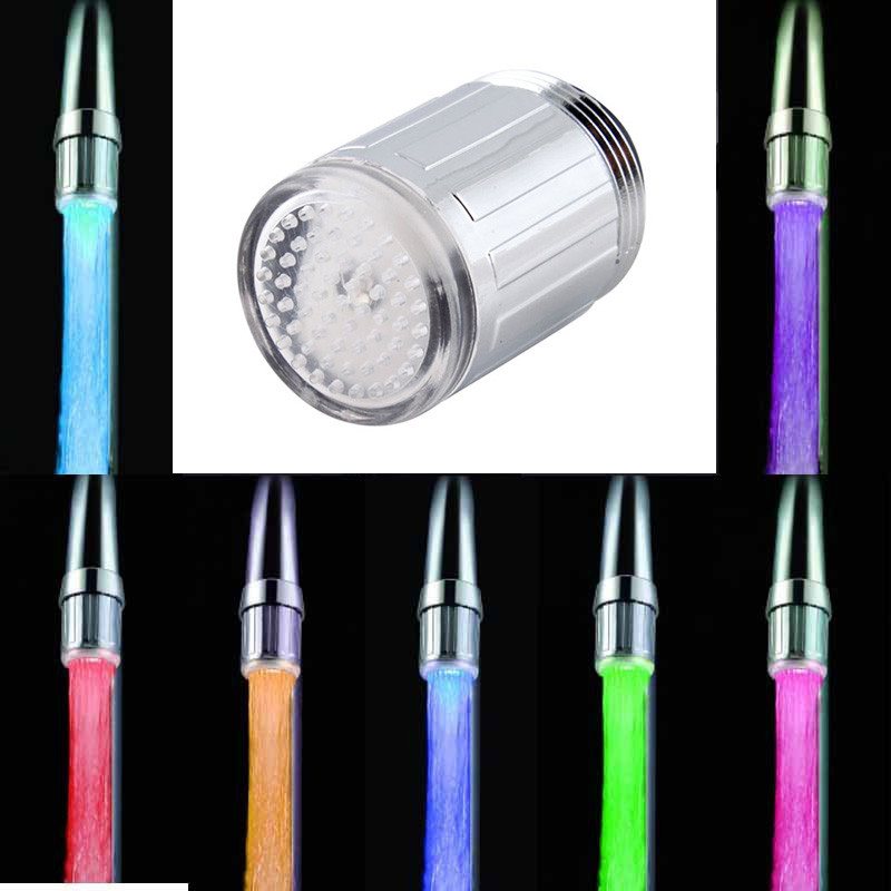 LED Faucet Light Tap Nozzle RGB 7 Colors Change Blinking Temperature ...