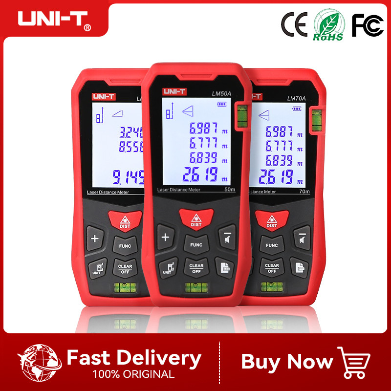 UNI-T Laser Rangefinder Laser Distance Meter LM50A LM70A LM100A LM120A Digital Range Finder Tape ...