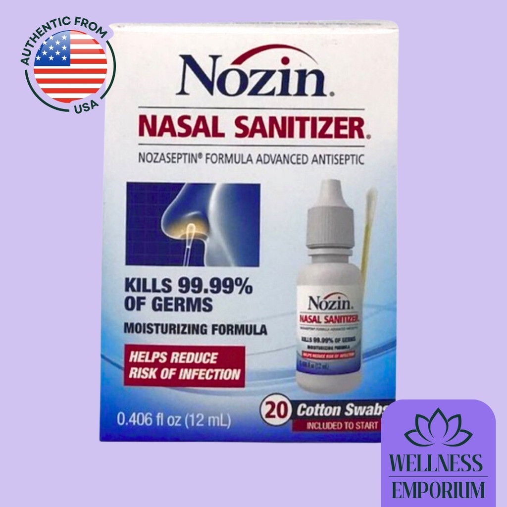 Nozin Nasal Sanitizer Moisturizing Formula 20 Cotton Swabs NO BOX ...