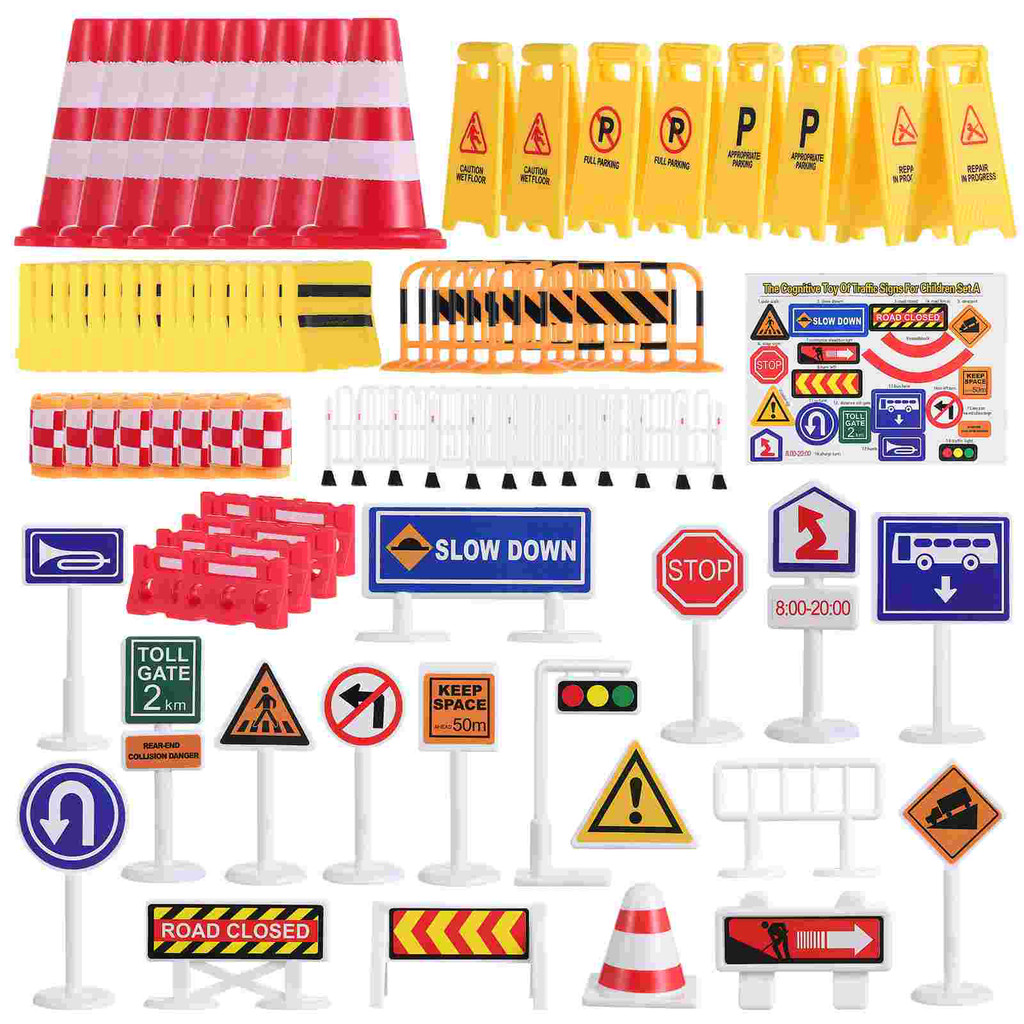 Barricade Sign Toys Miniature Street Signs Traffic Models Small Road ...