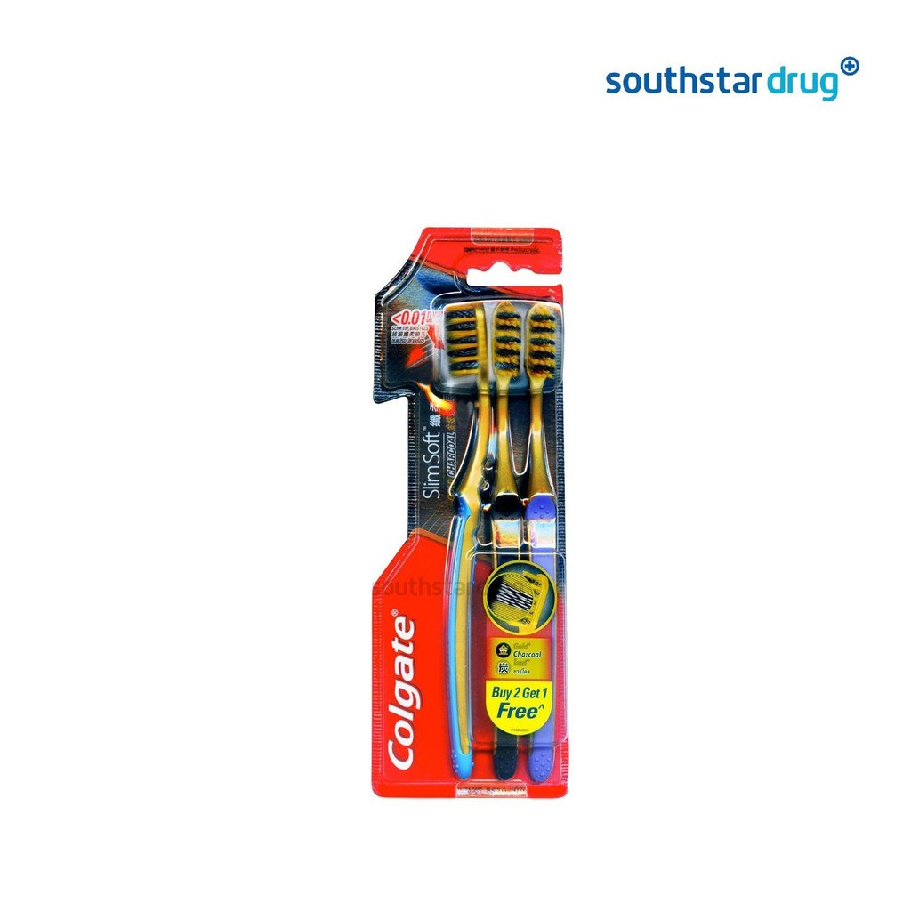 Colgate Slim Soft Gold Charcoal Buy 2 Get 1 Toothbrush | Shopee Philippines