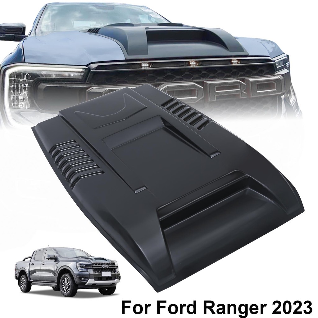 Matte Black Bonnet Scoop Hood Vent Cover Guard For Ford Ranger Next Gen ...