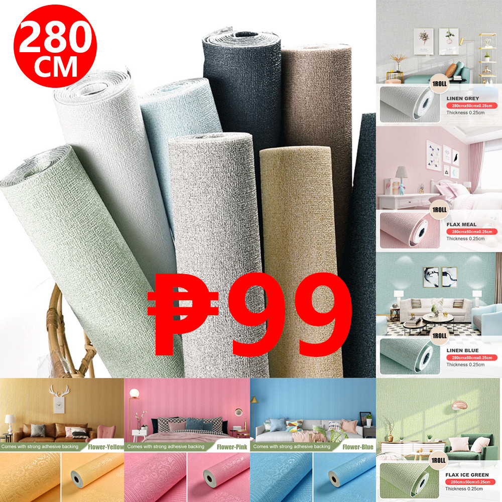 2.8m linen wallpaper adhesive wall stickers wallpaper sticker ...
