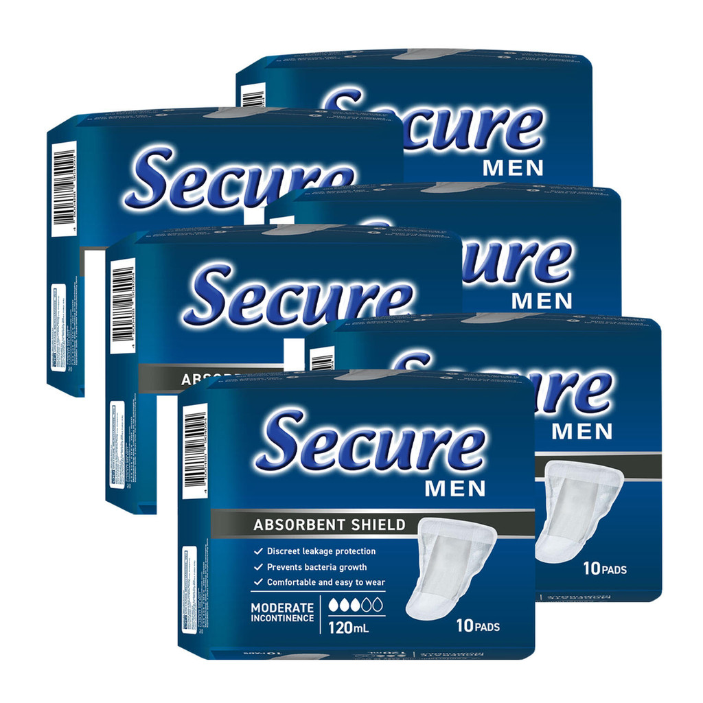Secure Men Absorbent Shield- Moderate Incontinence 120ml x 6 | Shopee ...