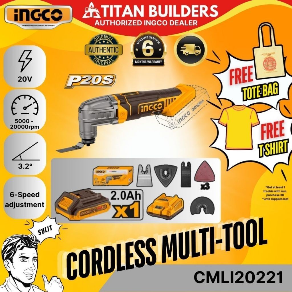 Ingco by Titan Cordless Multi-Tool 20V P20S 2.0Ahx1 - Versatile Tool | Shopee Philippines