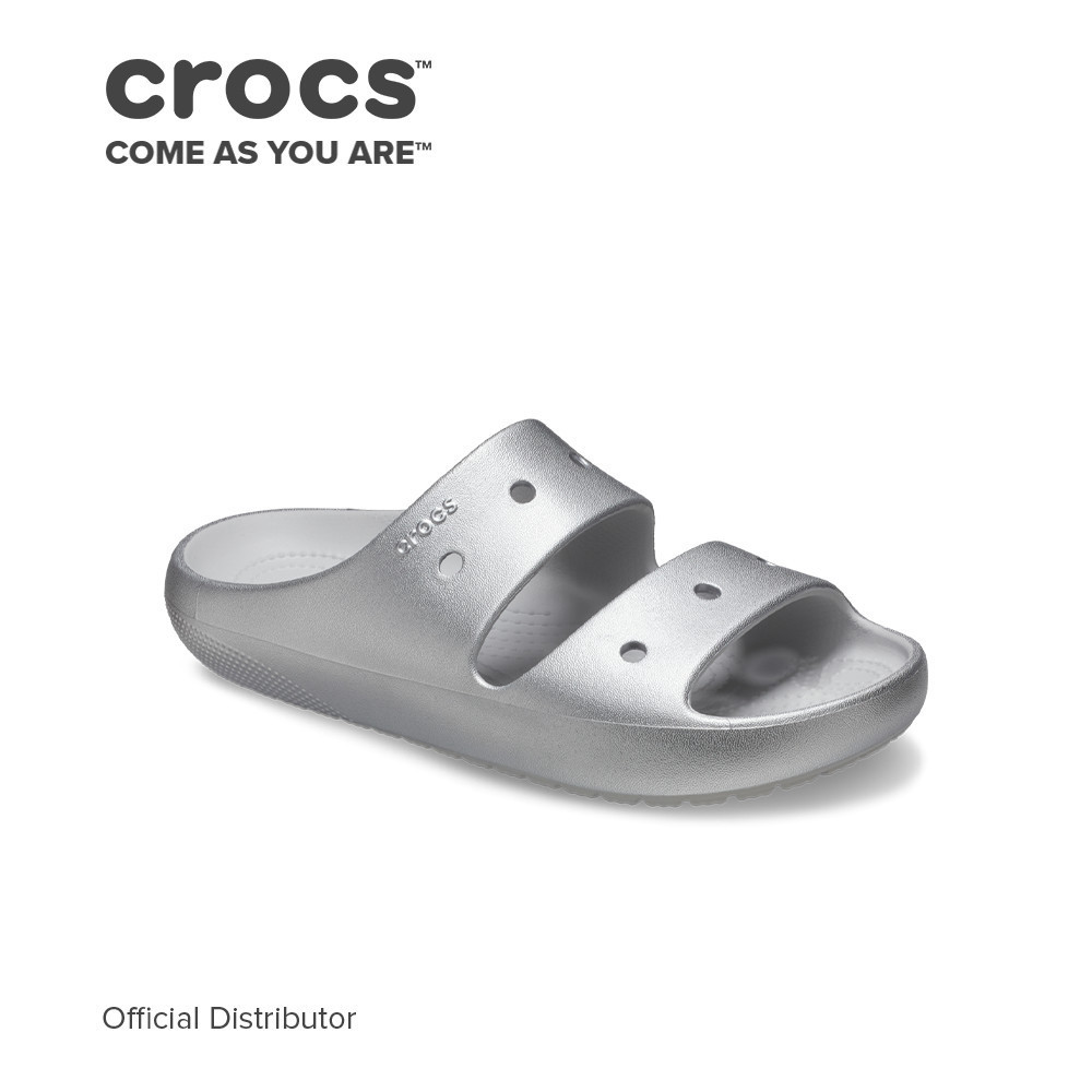 Silver crocs sandals store