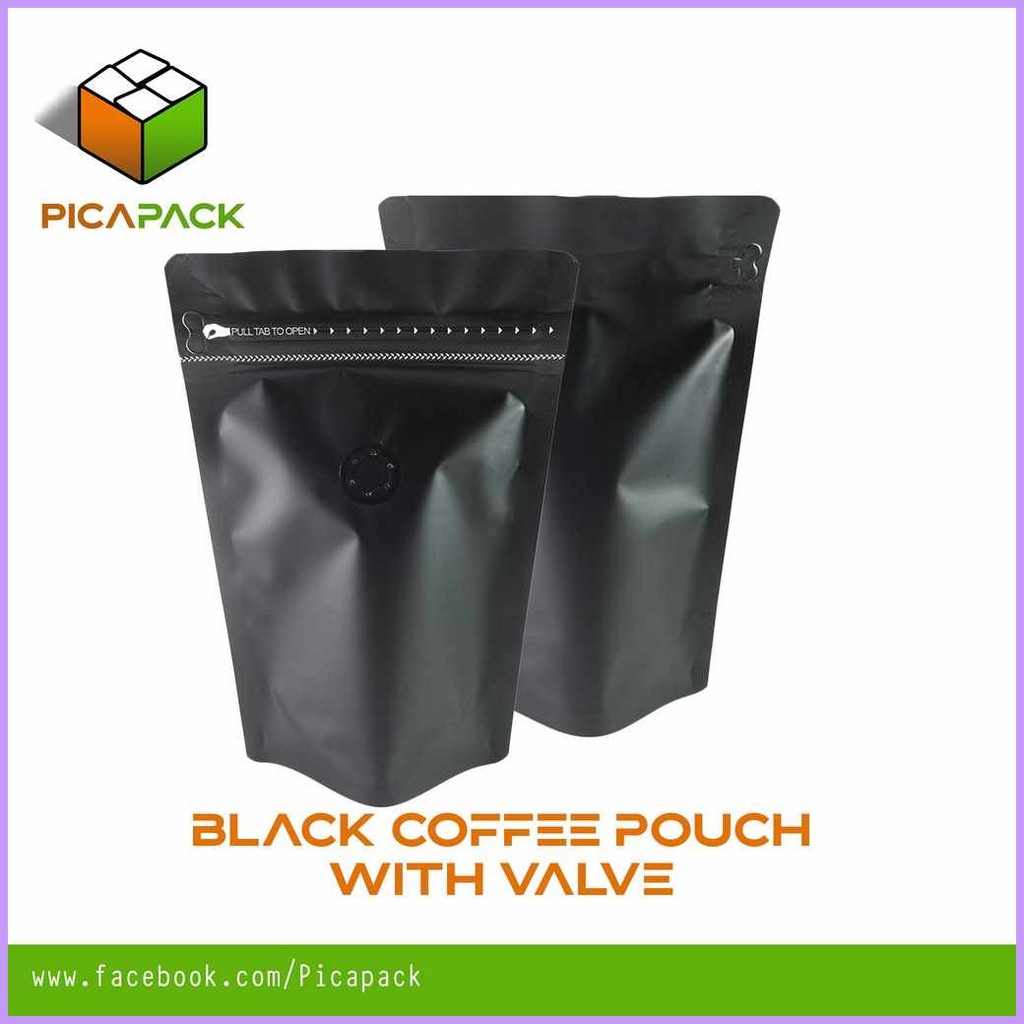 50pcs^m-Matte{AD?Black^a/Coffee$I/Pouch$U/with$P/One$r/way$e/Valve Open ...