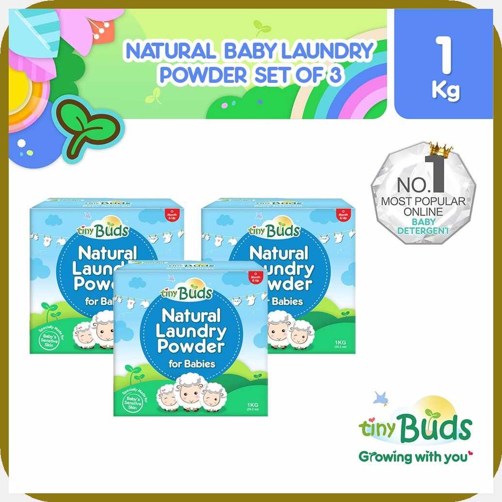 Tiny:Fw!Buds}R}Natural}o)Powder}Y)Detergent}b)1kg}Vi)Set}vb)of}gg)3 ...