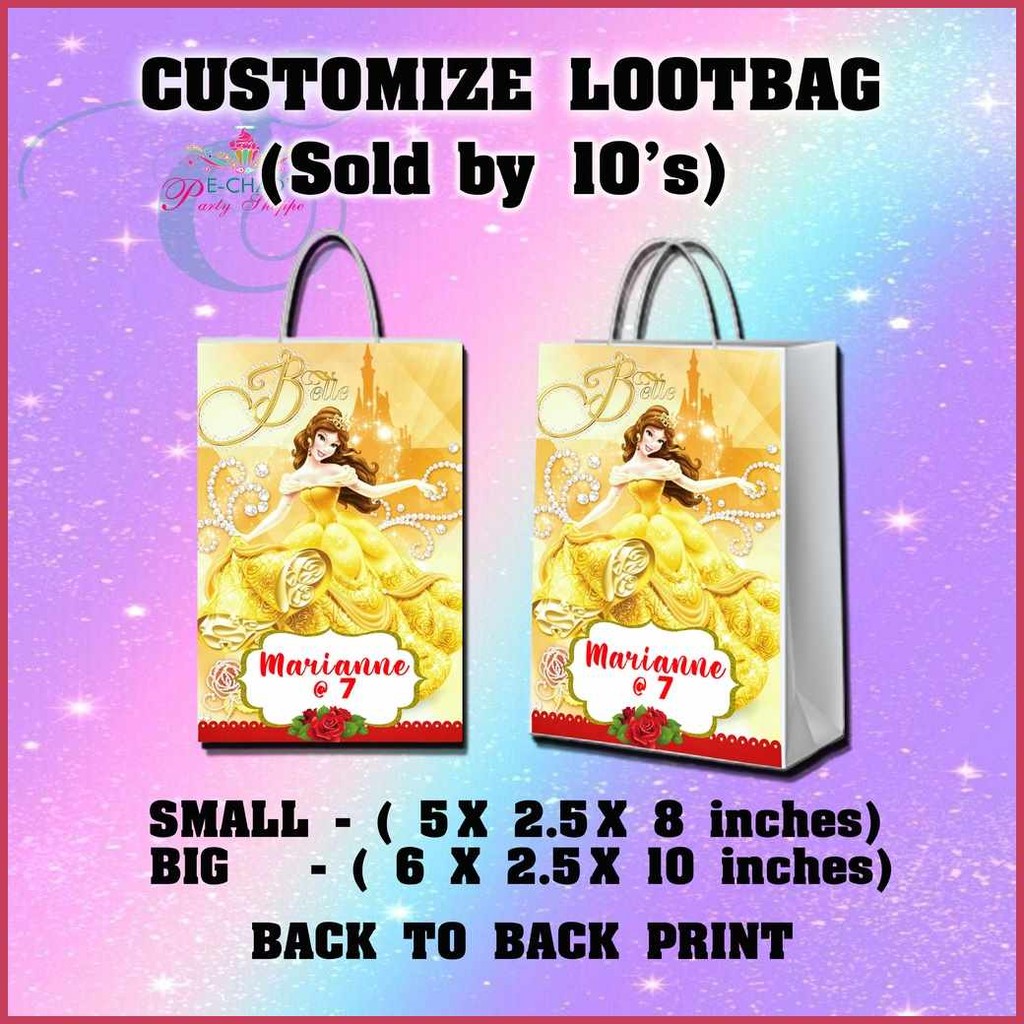 Princess!R+Belle;mT(Theme.g#Lootbag]P#/]O#Paper]t#Bag]K#(Sold]j#by 10's ...