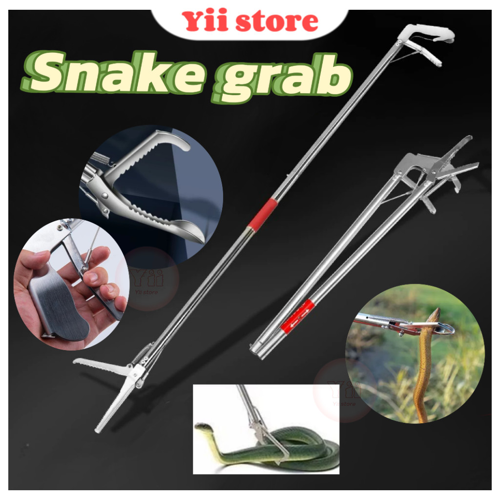59 Inch Stainless Steel Snake Tongs Reptile Grabber Catcher Wide Jaw ...