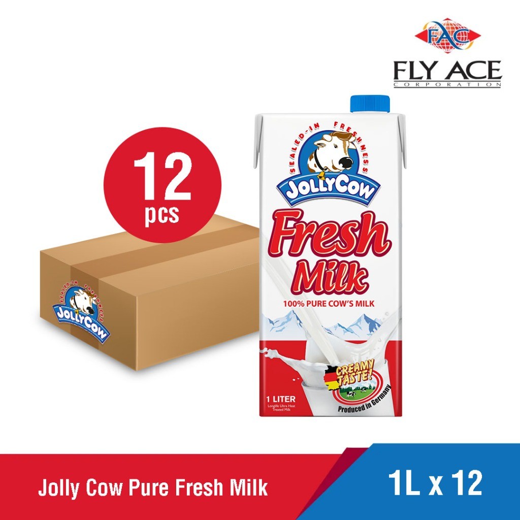 Jolly Cow Pure Fresh Milk 1L x 12 | Shopee Philippines