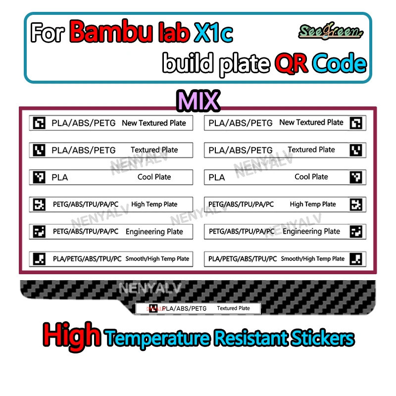 For Bambu Lab X1c Build Plate QR Code Sticker Bambulab QR Code For ...