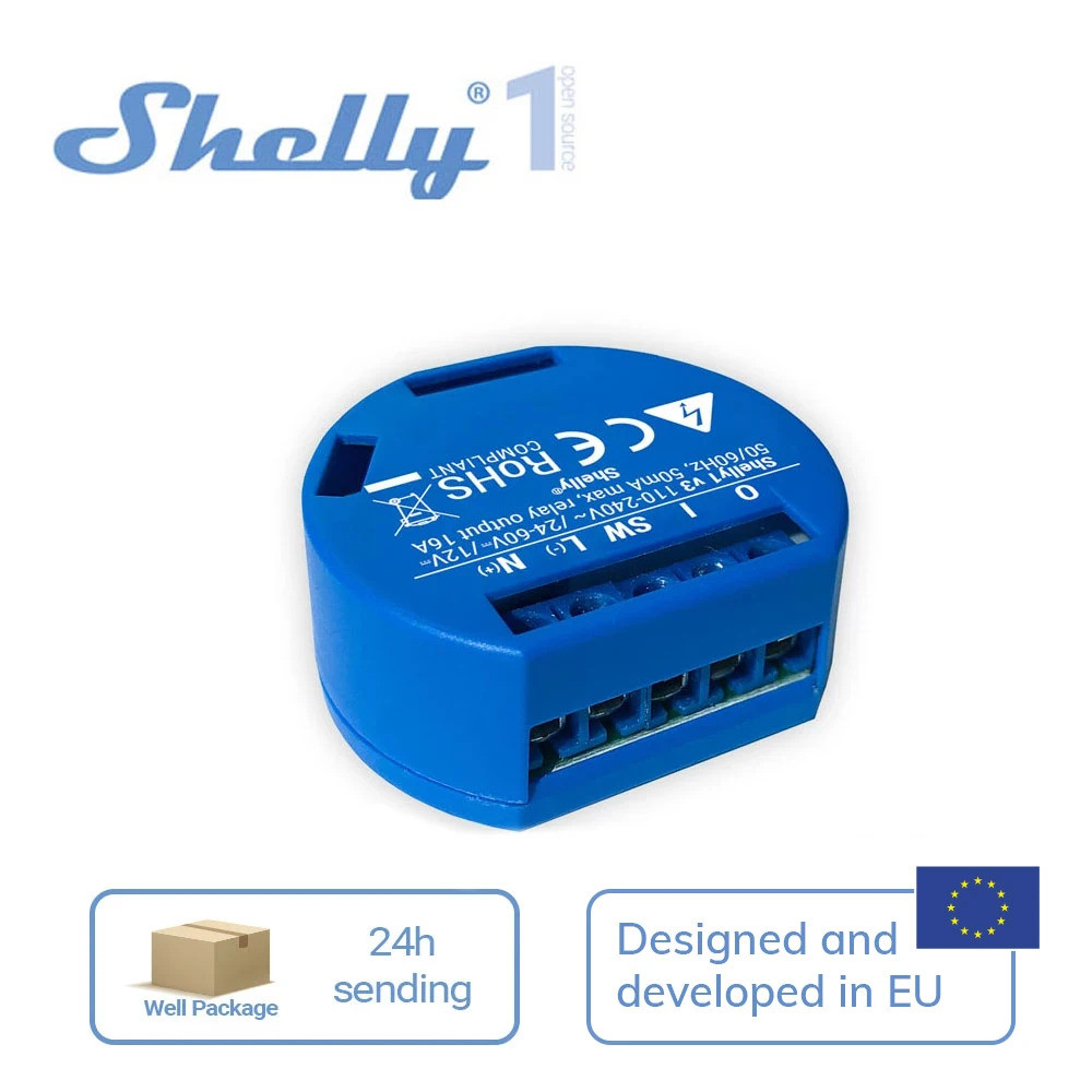 Shelly 1 Smart Home WiFi Operated Relay Switch 16A An Embedded ...
