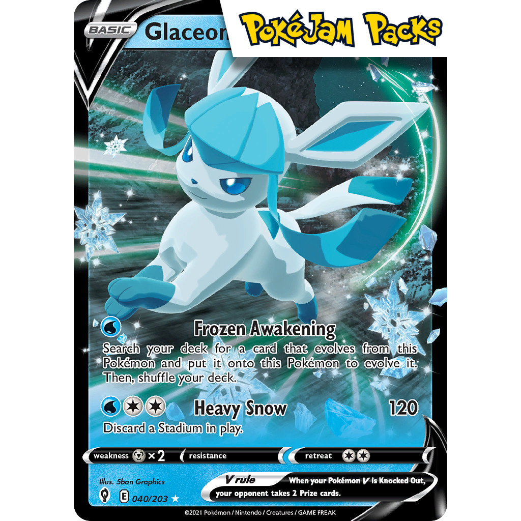 Glaceon V (Snowflake) - 040/203 - Ultra Rare - Evolving Skies - Pokémon ...
